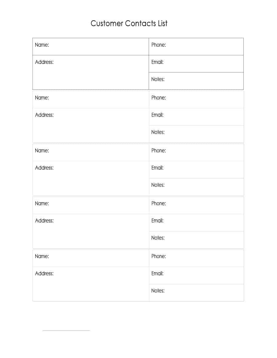 Free Printable Contact List Free Printable