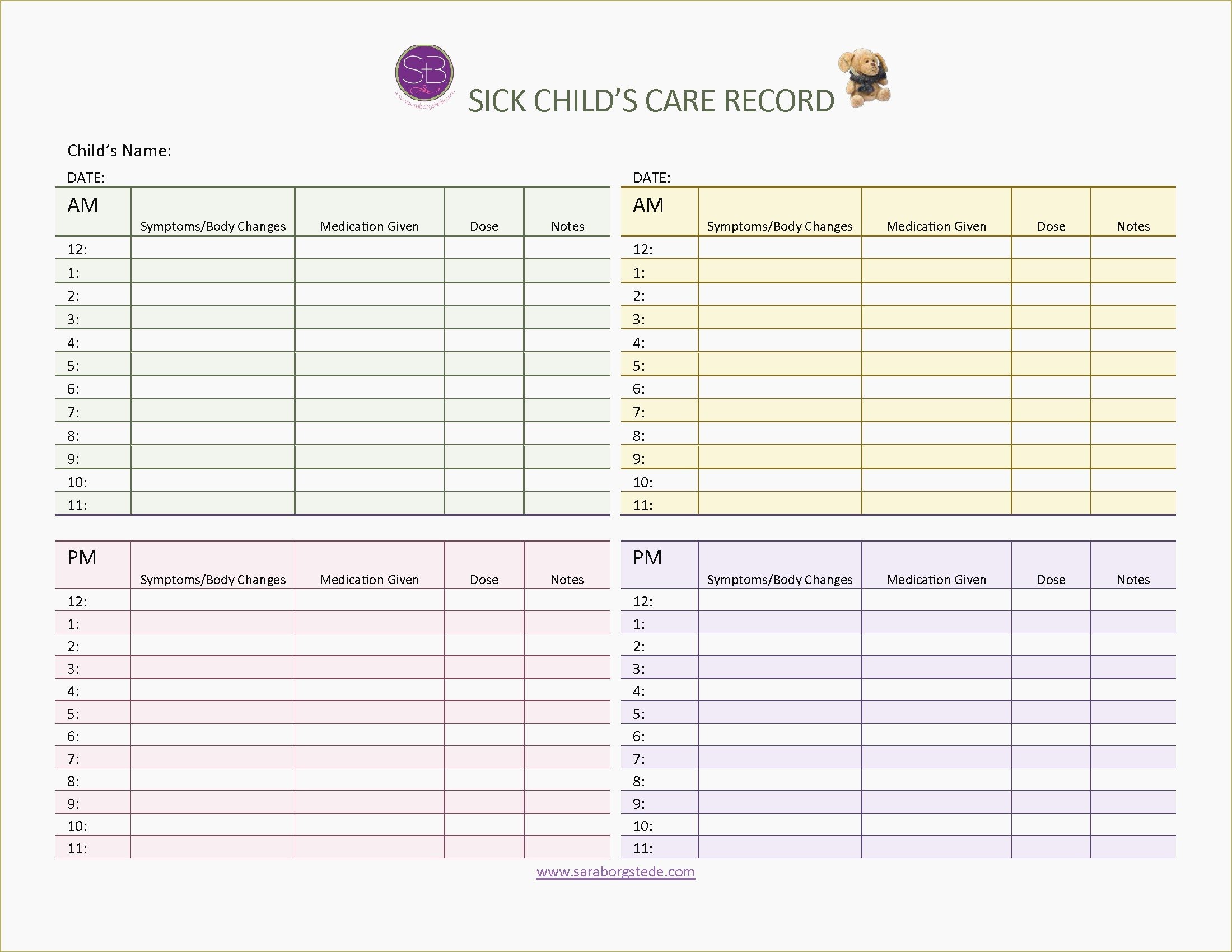 Printable Caregiver Daily Log Sheet Printable Caregiver Daily Log Sheet