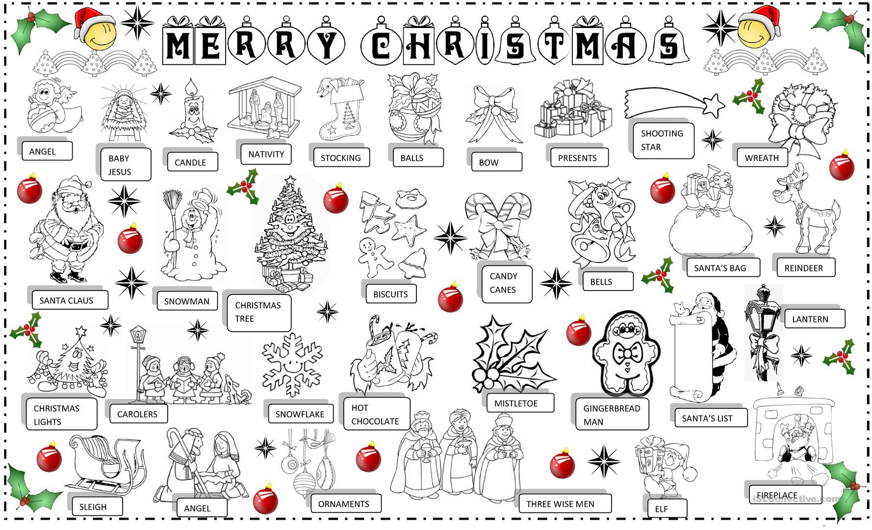 Christmas Pictionary Words Printable Printable World Holiday Christmas Pictionary Words Printable Printable World Holiday