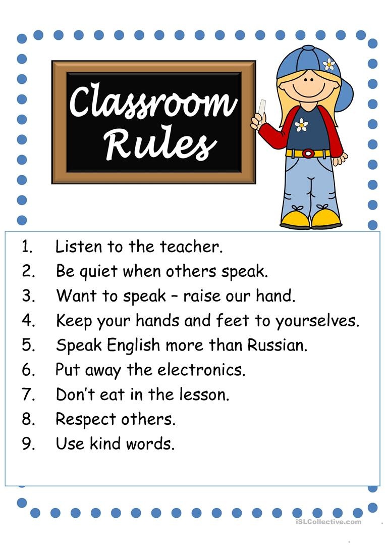 Free Printable Classroom Rules Worksheets Free Printable