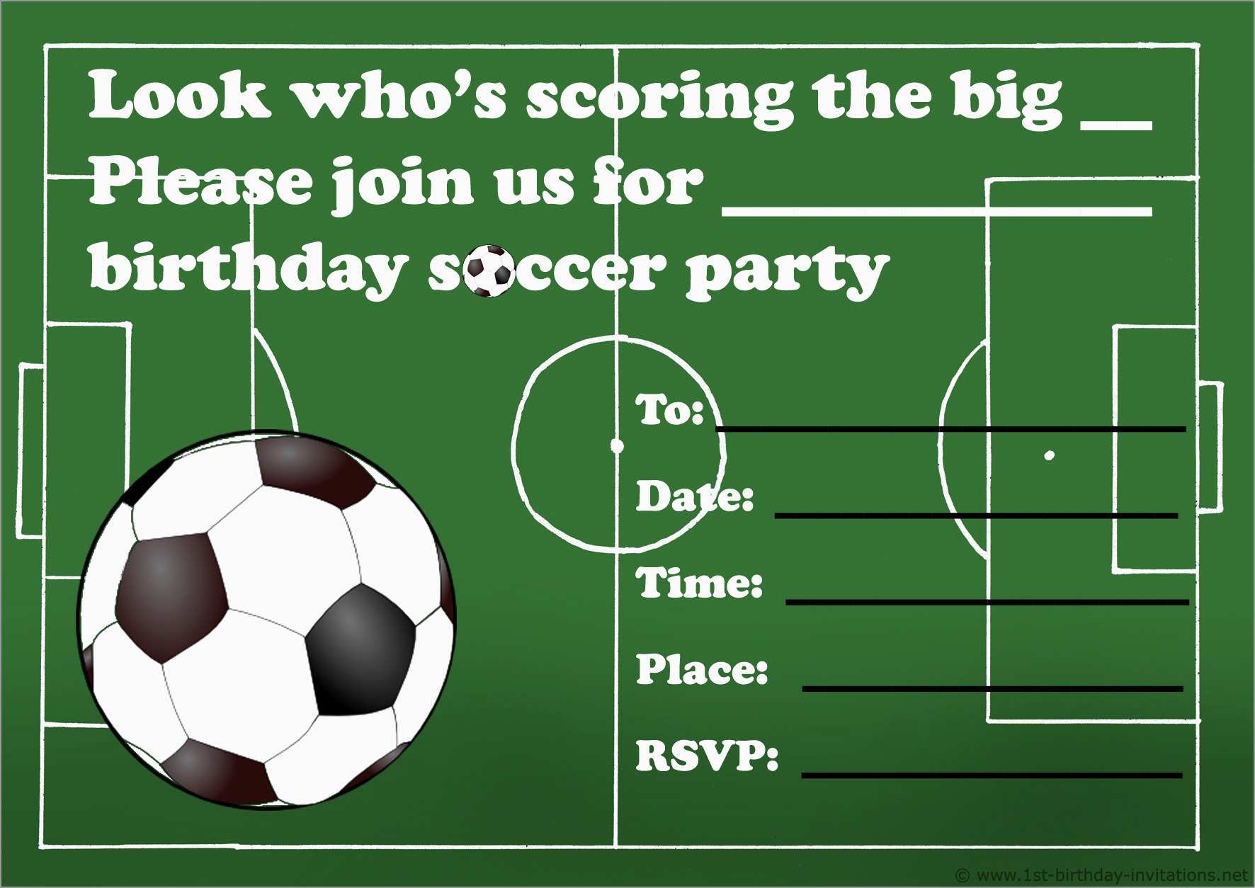 Free Printable Soccer Birthday Invitations Free Printable