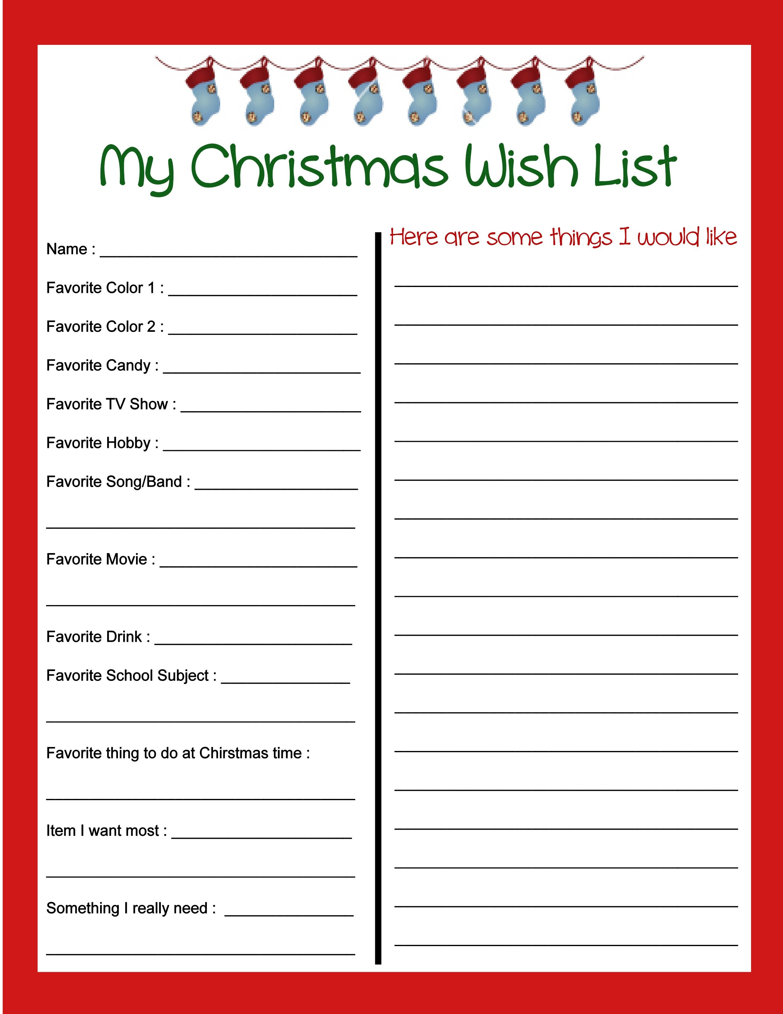 Pinbecky Stout On Christmas Christmas Wish List Template Free 