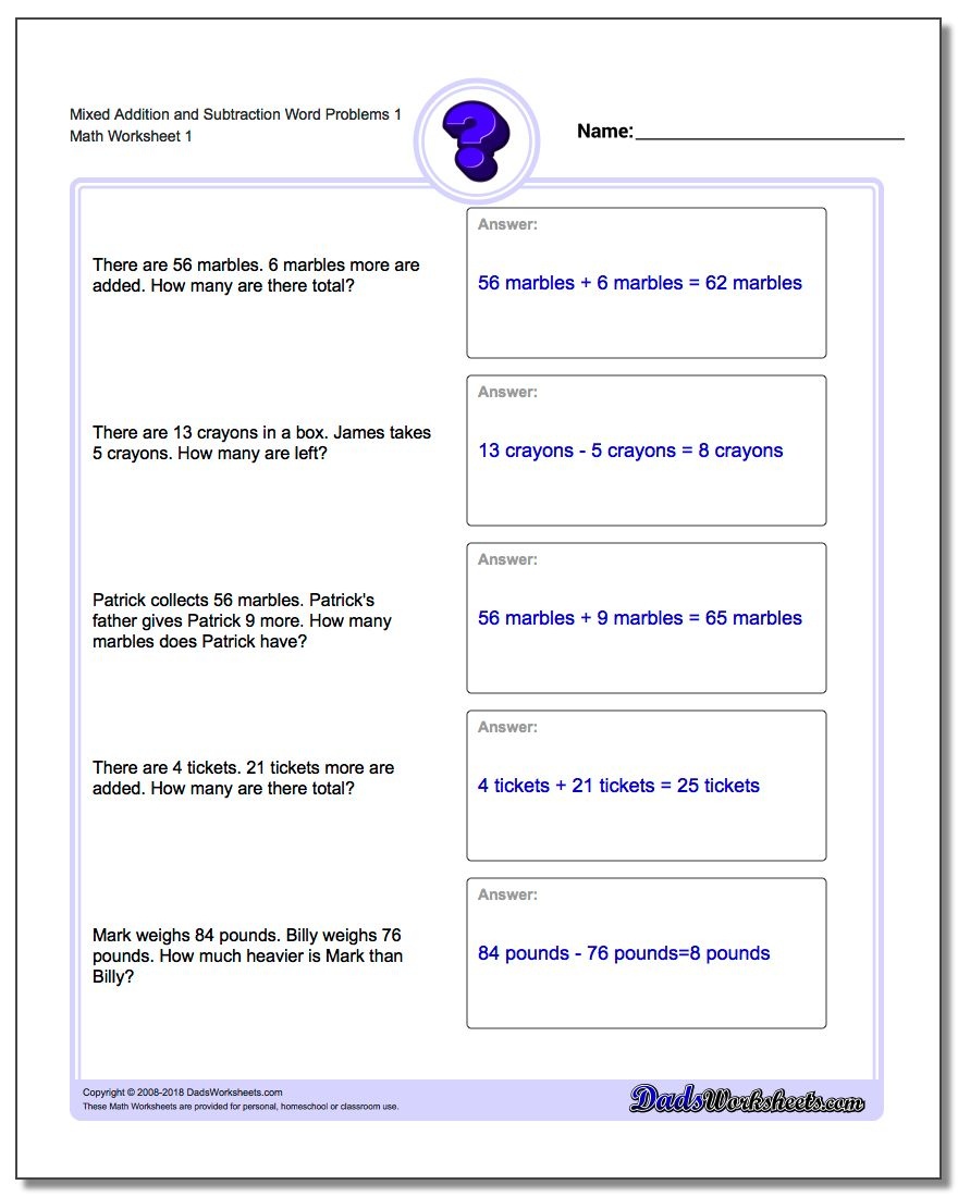 Free Printable Math Word Problems For 2Nd Grade Free Printable