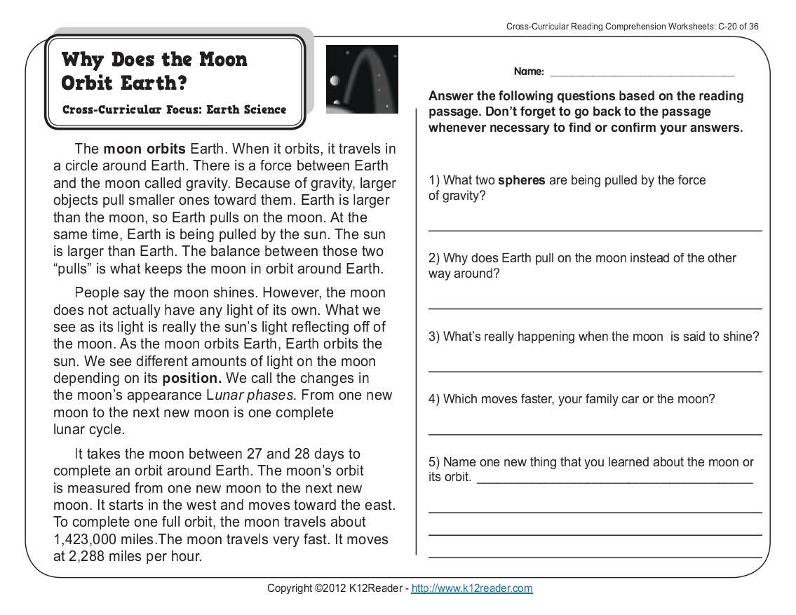 Free Printable Reading Comprehension Worksheets Grade 5 Free Printable