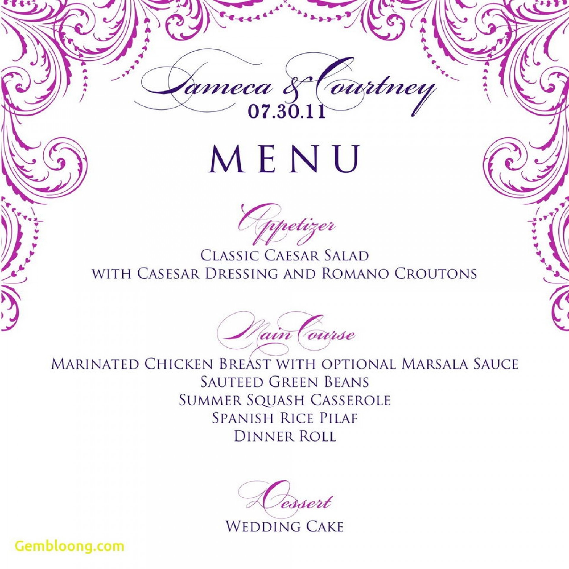 Free Printable Menu Templates Free Printable