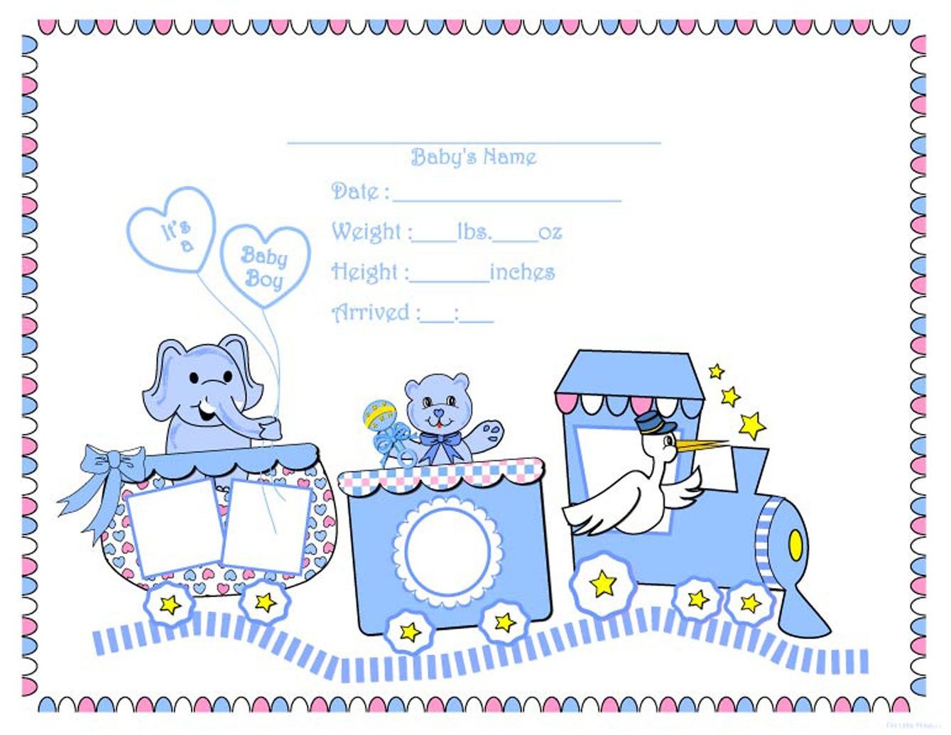 Free Printable Digital Scrapbook Template Pages New Born Baby 