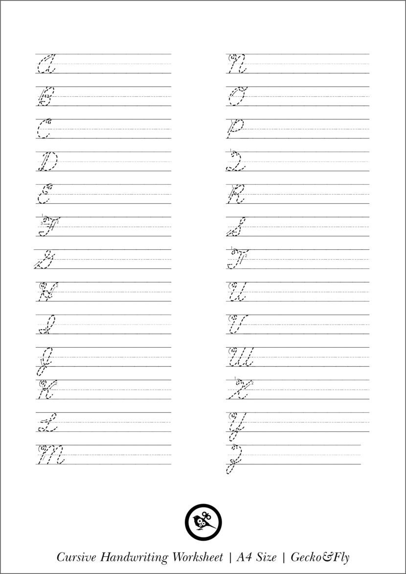 Free Printable Cursive Handwriting Worksheets Free Printable