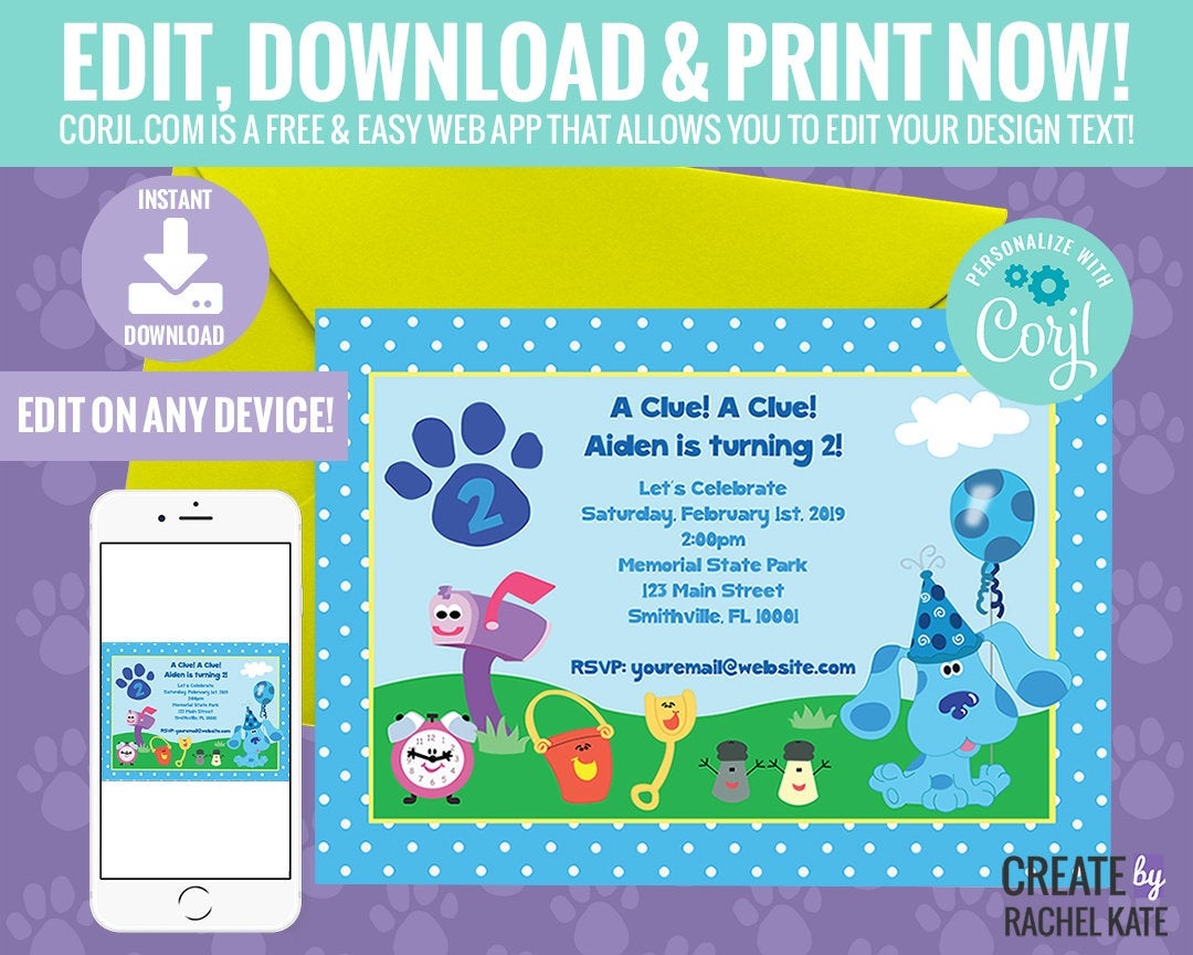 Free Blues Clues Invitation Template