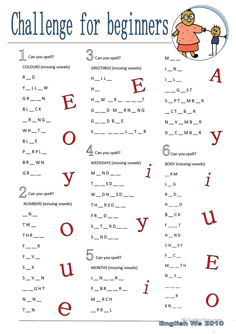 Free Esl Printable Worksheets