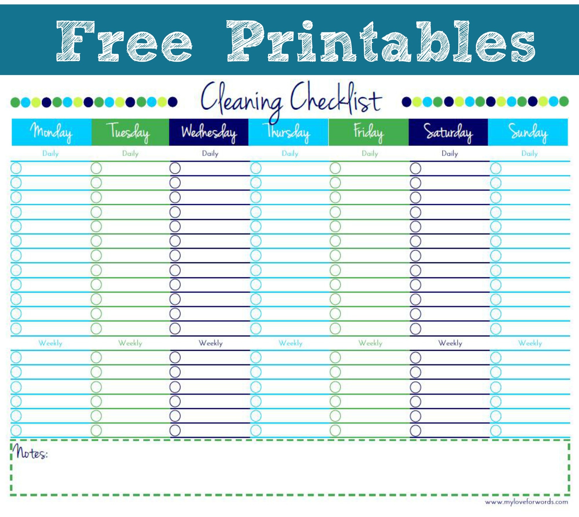Free Editable Cleaning Schedule Template