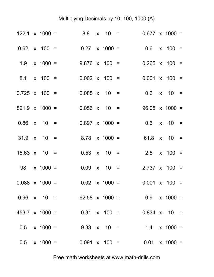 What Is 1 10 In Decimals