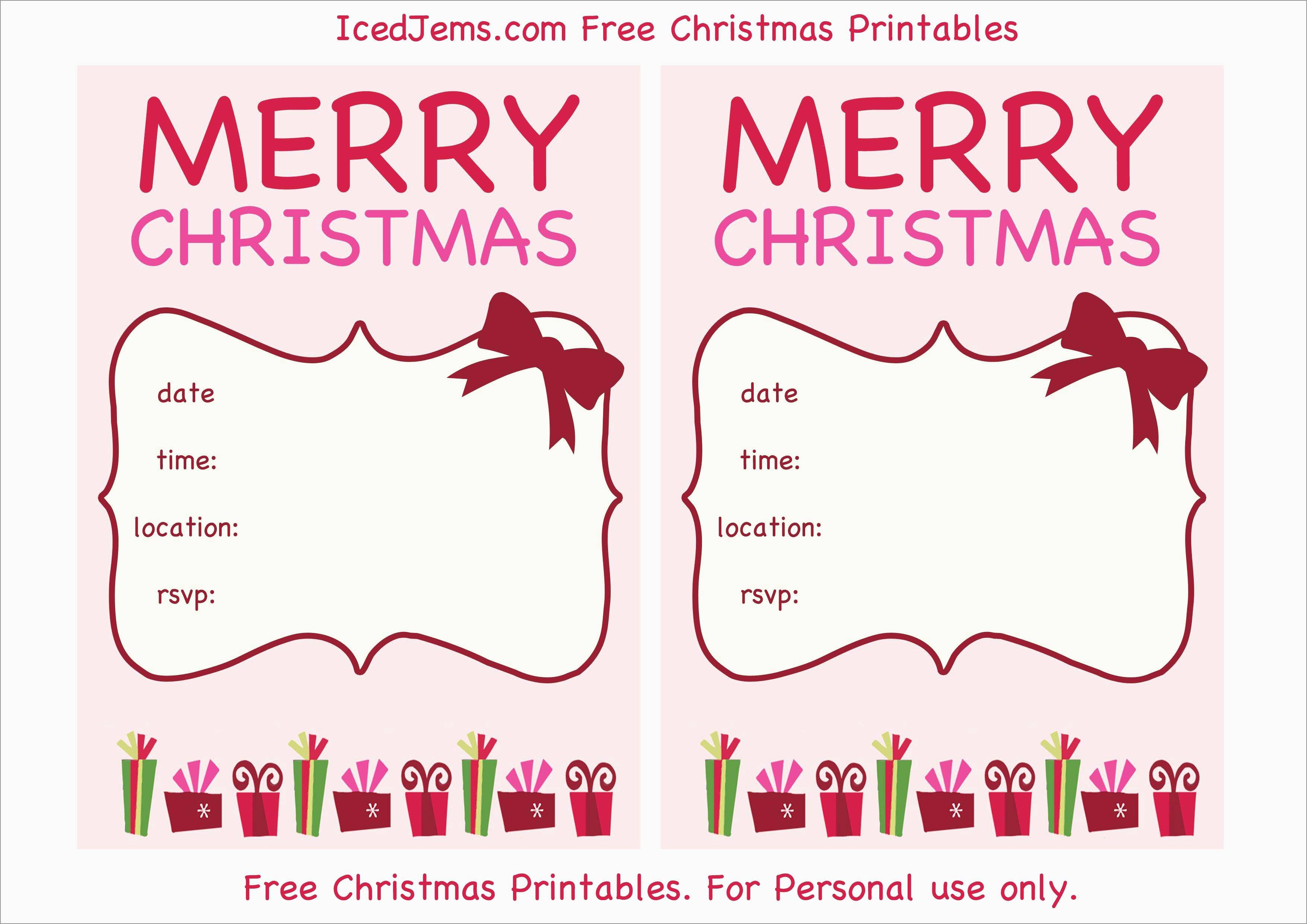 Free Printable Christmas Party Invitations Free Printable