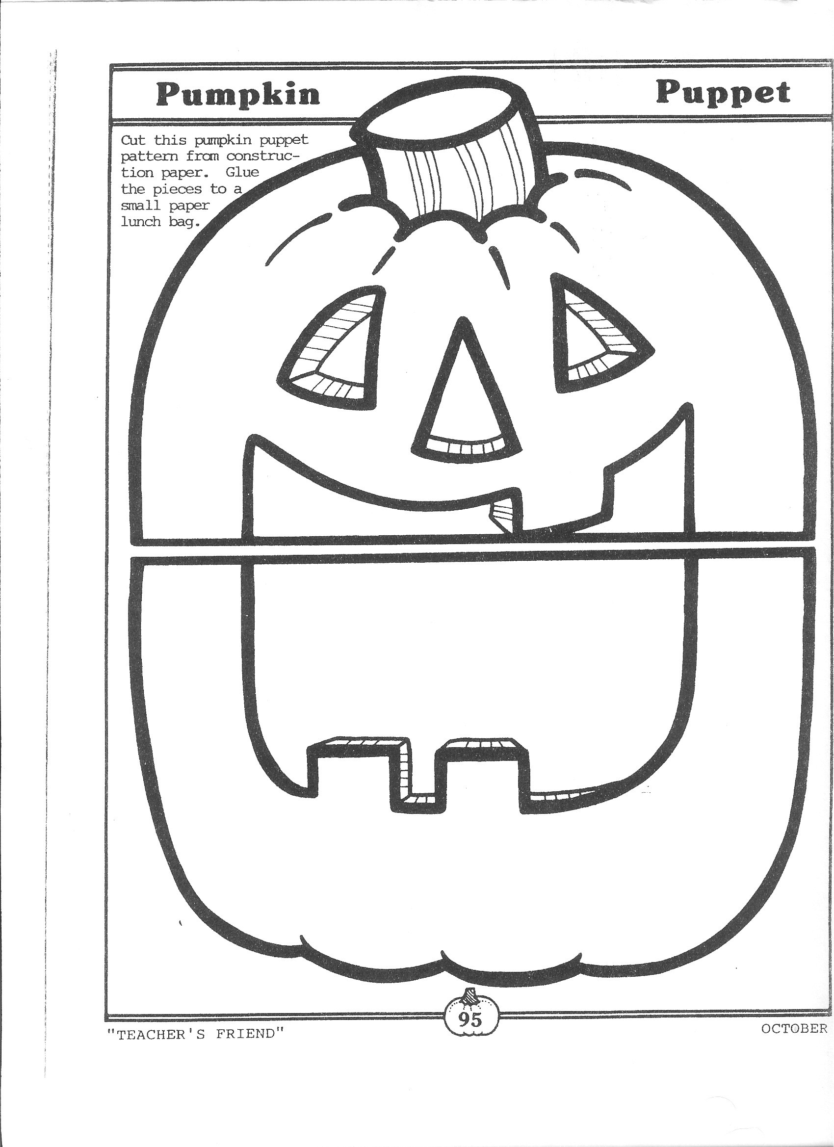 Free Printable Paper Bag Puppet Templates Free Printable