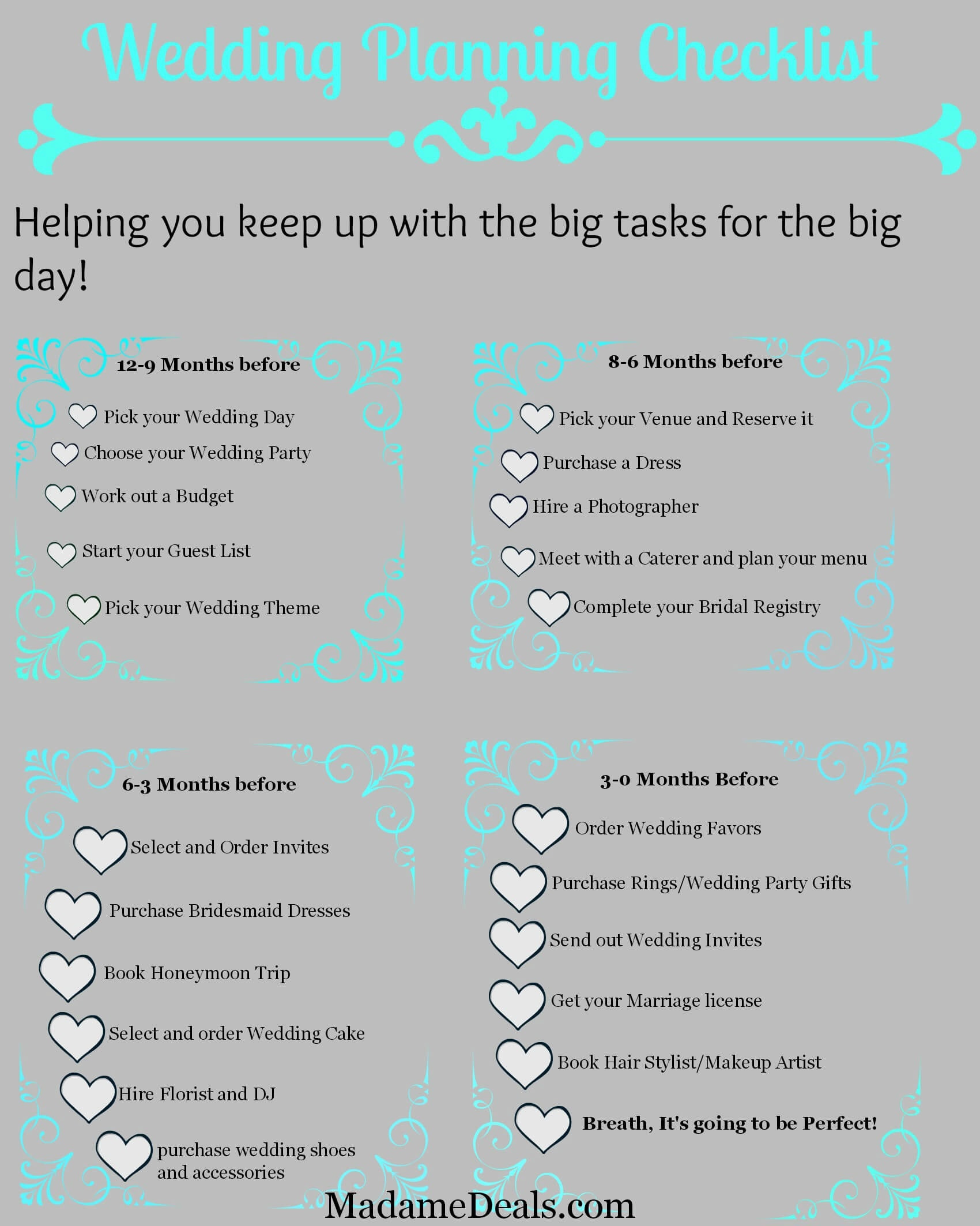 Free Printable Wedding Planning Checklist Real Advice Gal Free