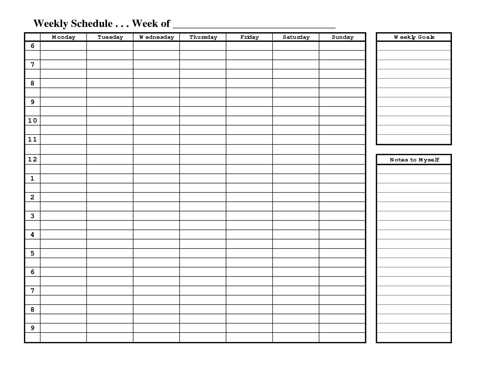 Free Printable Weekly Schedule Template Organize My Life Free 