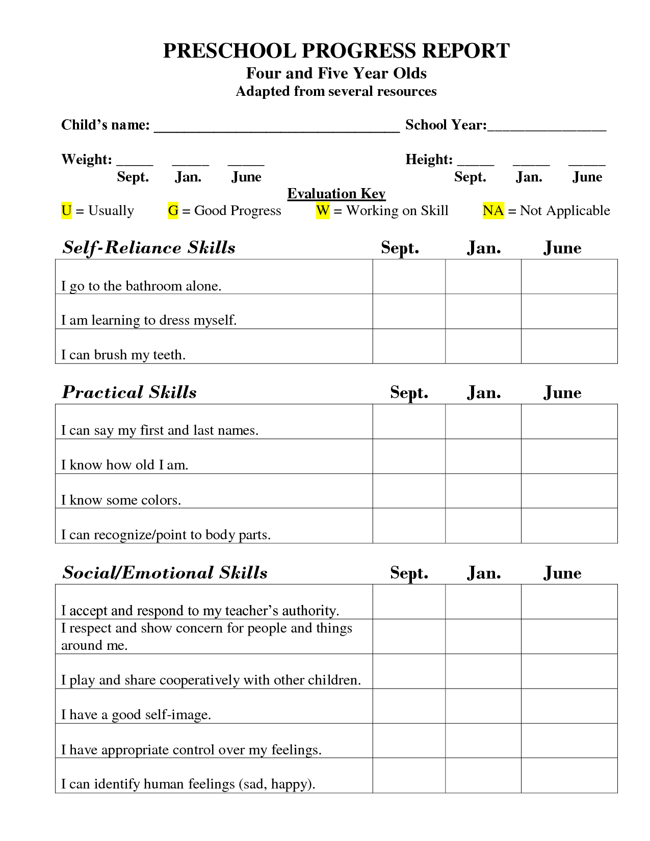 Printable Progress Report Template Good Ideas Progress Report 