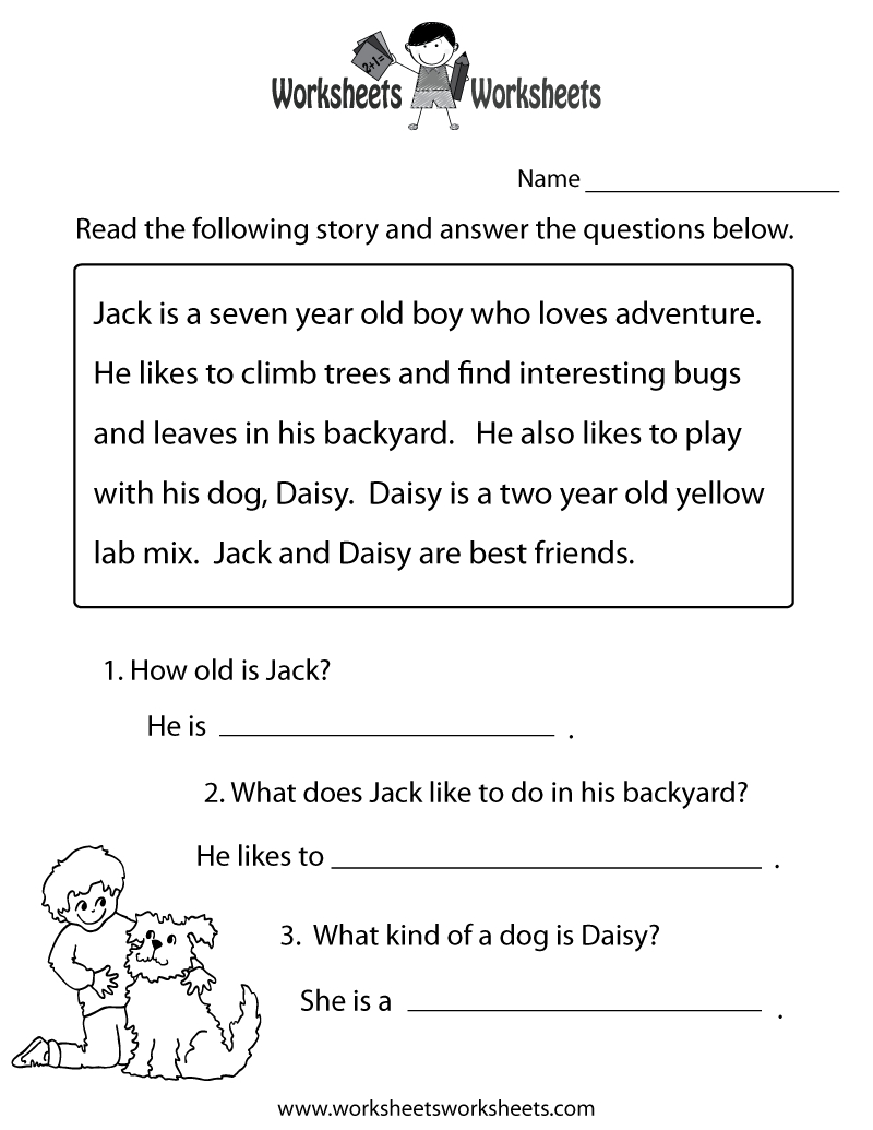 Free Printable Reading Comprehension Worksheets For 3Rd Grade Free 