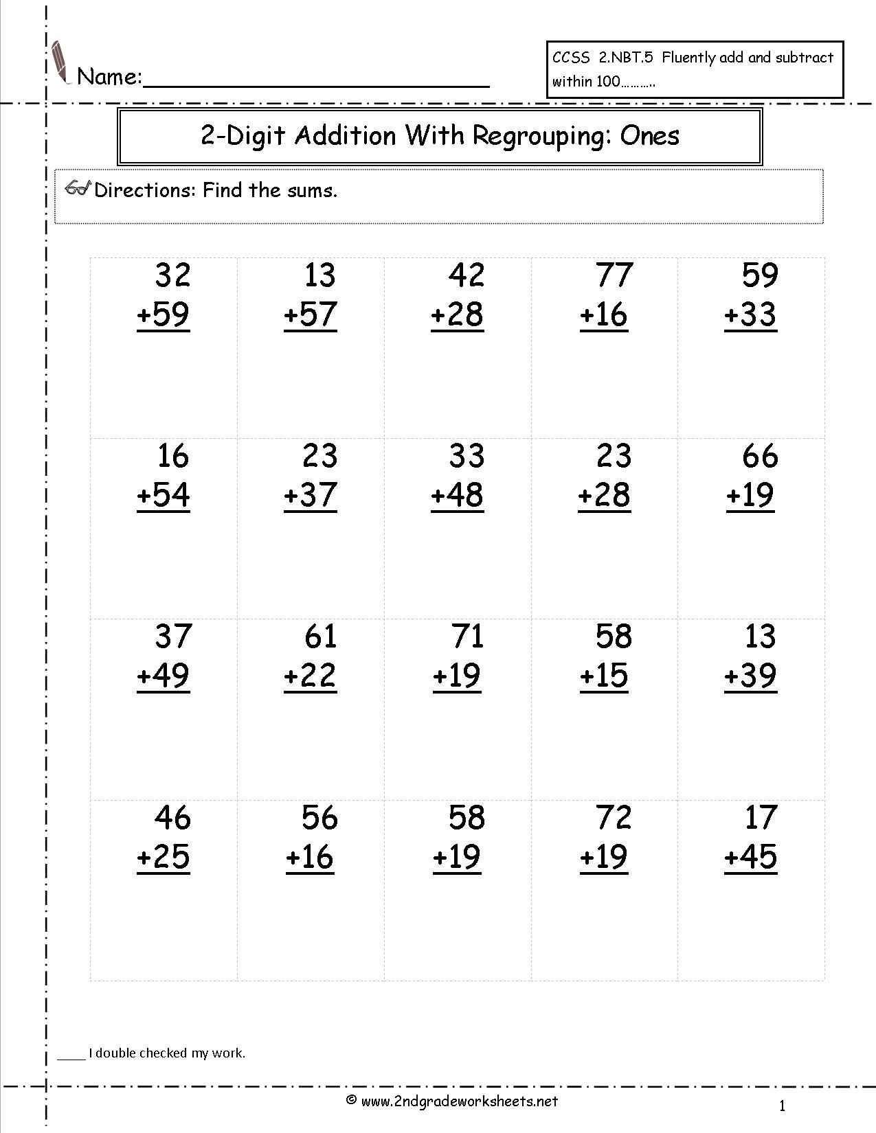Free Printable Double Digit Addition And Subtraction Worksheets Free 
