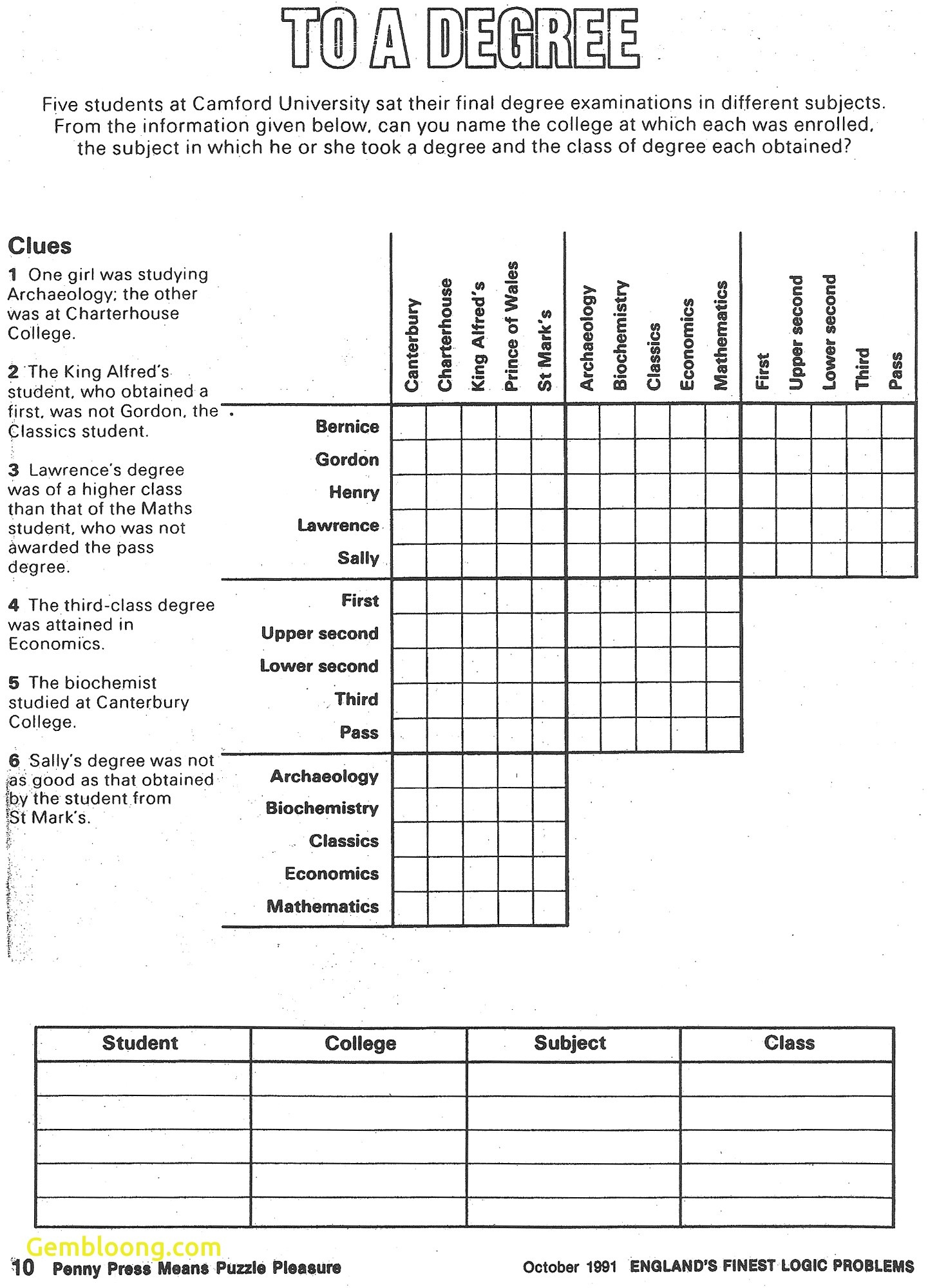 Logic Puzzle Printable Karyaqq club Free Printable Logic Puzzles